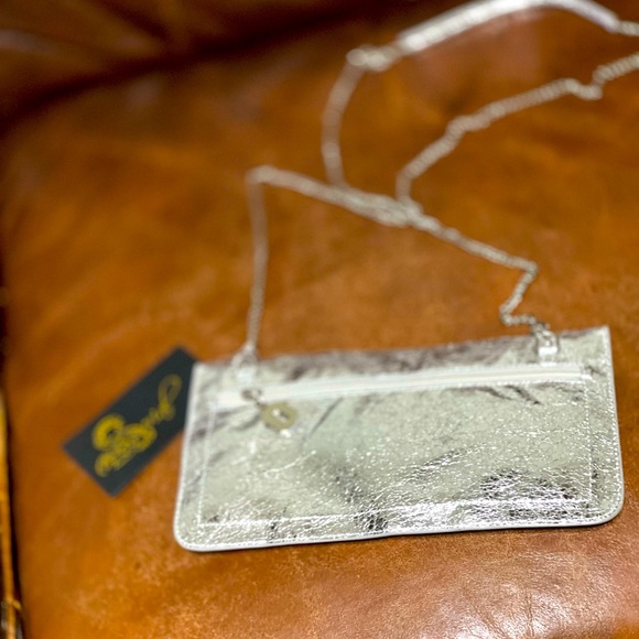 Sorial | Bags | Sorial New York Vegan Leather Silver Crossbody Bag ...